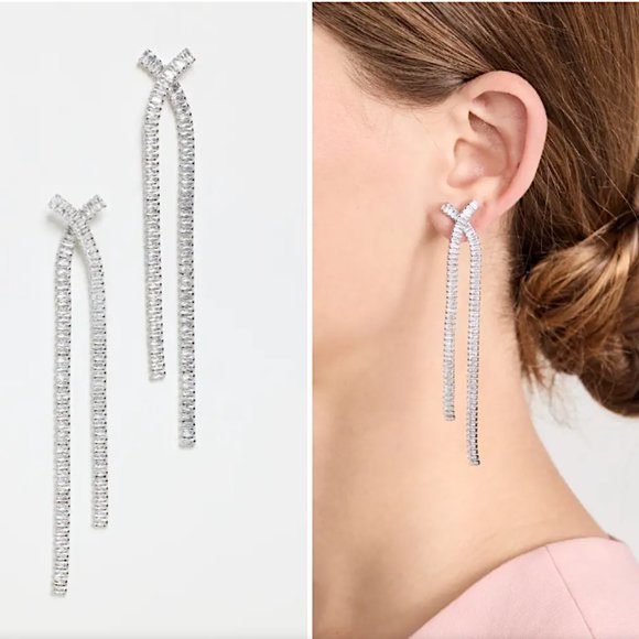 Anthropologie | Jewelry | New Anthropologie Shashi Teagen Kriss Kross Crystal Baguette Silver ...